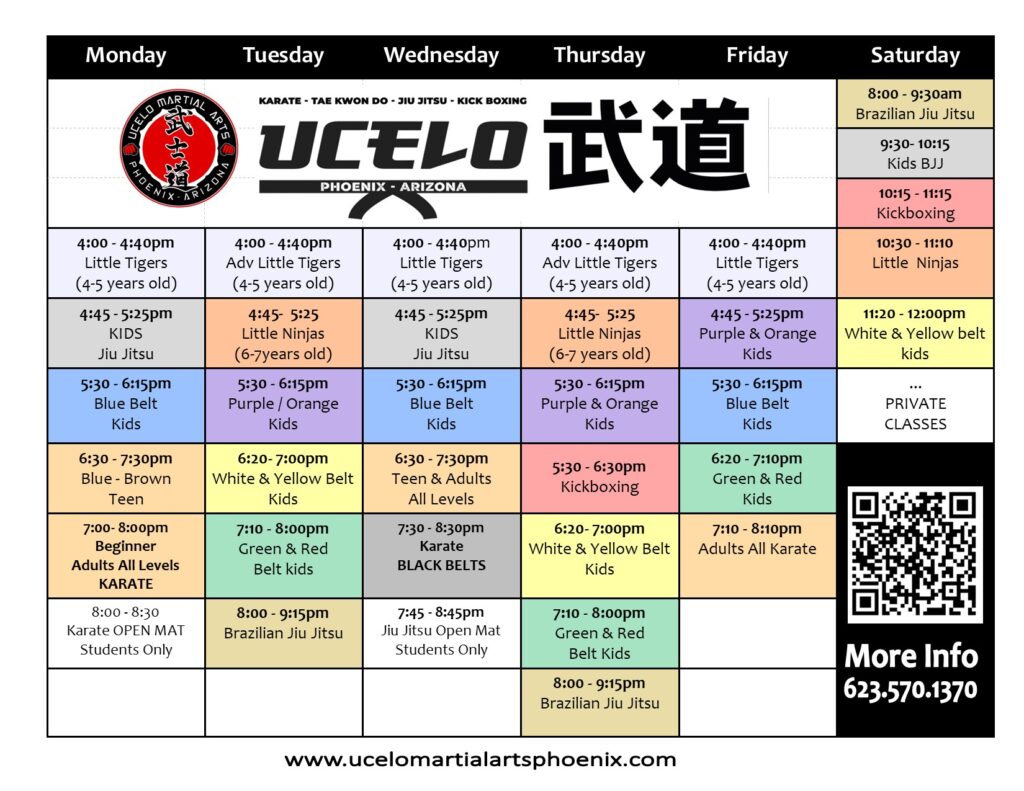 Ucelo Martial Arts Phoenix – 2025 Updated Class Schedule | Ucelo ...